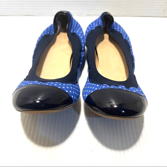 J. Crew | Shoes | Jcrew Mila Fabricpatent Leather Polka Dot Hidden ...